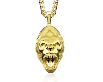 14k Gold Gorilla Charm - Etsy