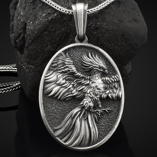 Phoenix Necklace Celtic Jewelry Bird Pendant Firebird - Etsy