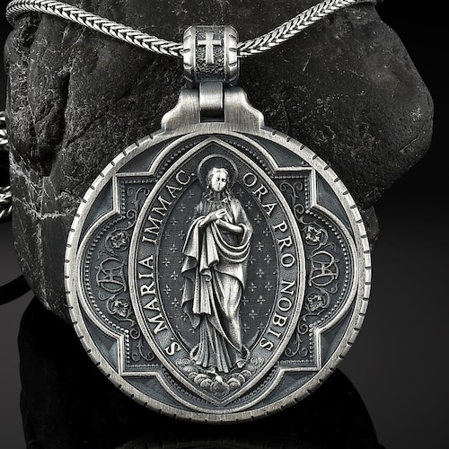 Virgin Mary Immaculate Men Medallion Immaculate Mens - Etsy