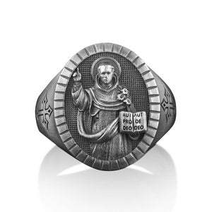 Handmade Saint Dominic Ring Signet Ring for Men's in Sterling Silver ...