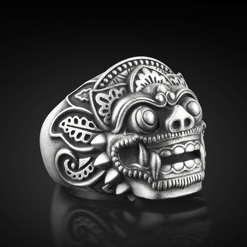 Barong God of Good Mens Ring in Silver Balinese Mythology - Etsy