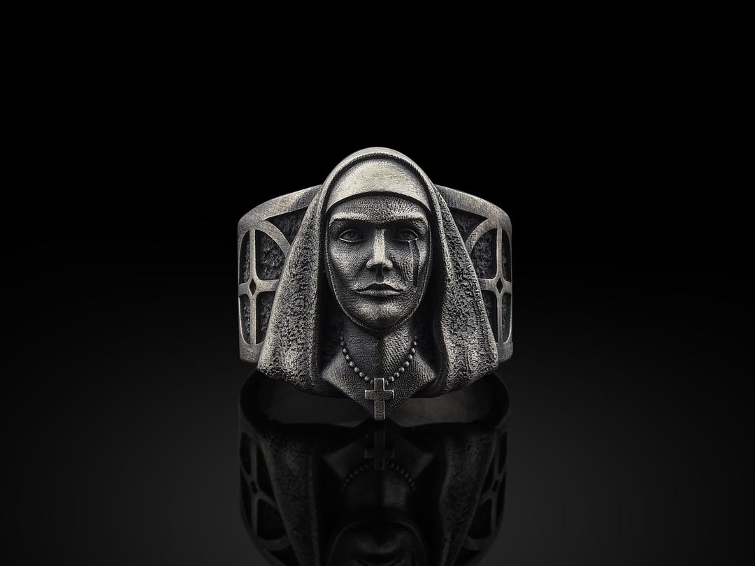 Nun Handmade Silver Men Ring, Priestess Silver Men Jewelry, Christian ...