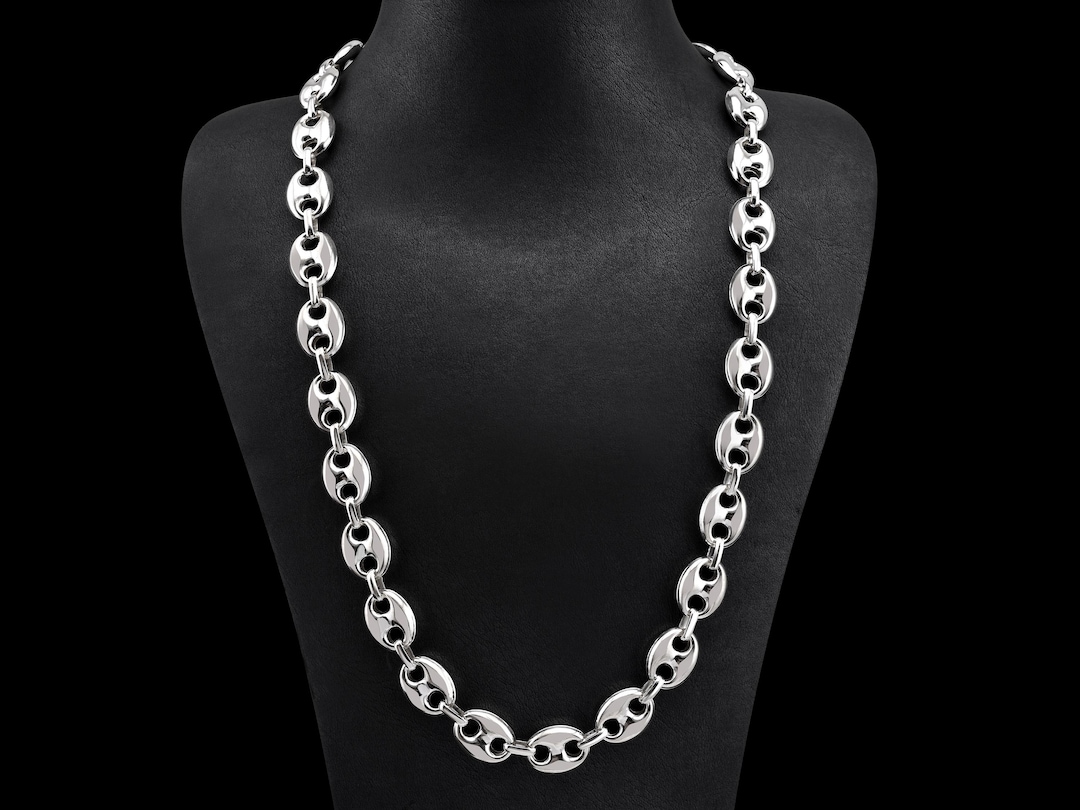 Bold Sterling Silver Mariner Chain Necklace for Men, Chunky Nautical ...