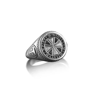 Templar Cross Signet Men Ring, Knight Templar Sterling Silver Ring ...