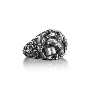 Eagle of Saint John Apostle Ring for Men in Starling Silver, Evangelist ...