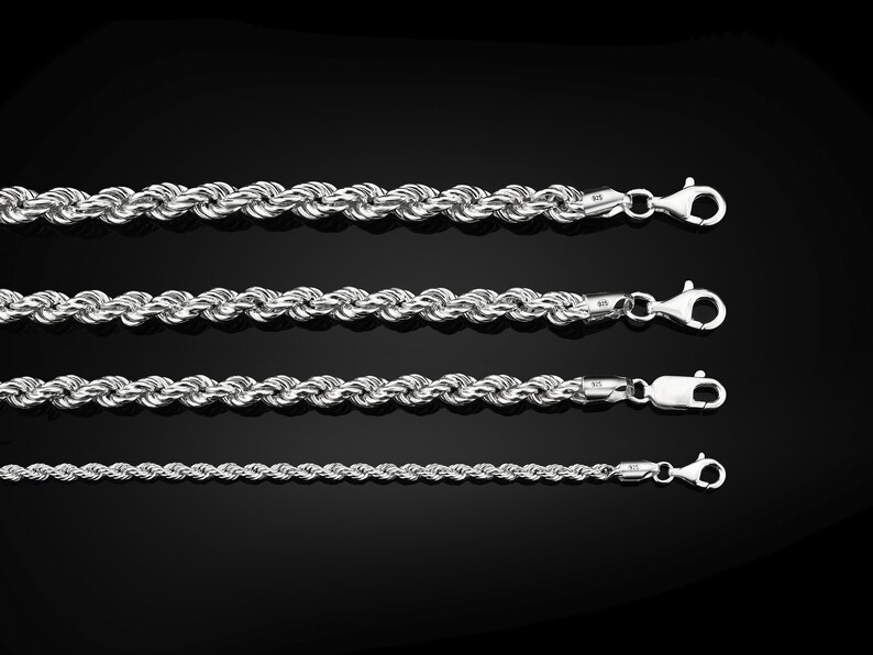 925 Sterling Silver Rope Chain Necklace Handmade Rope Chain - Etsy Canada
