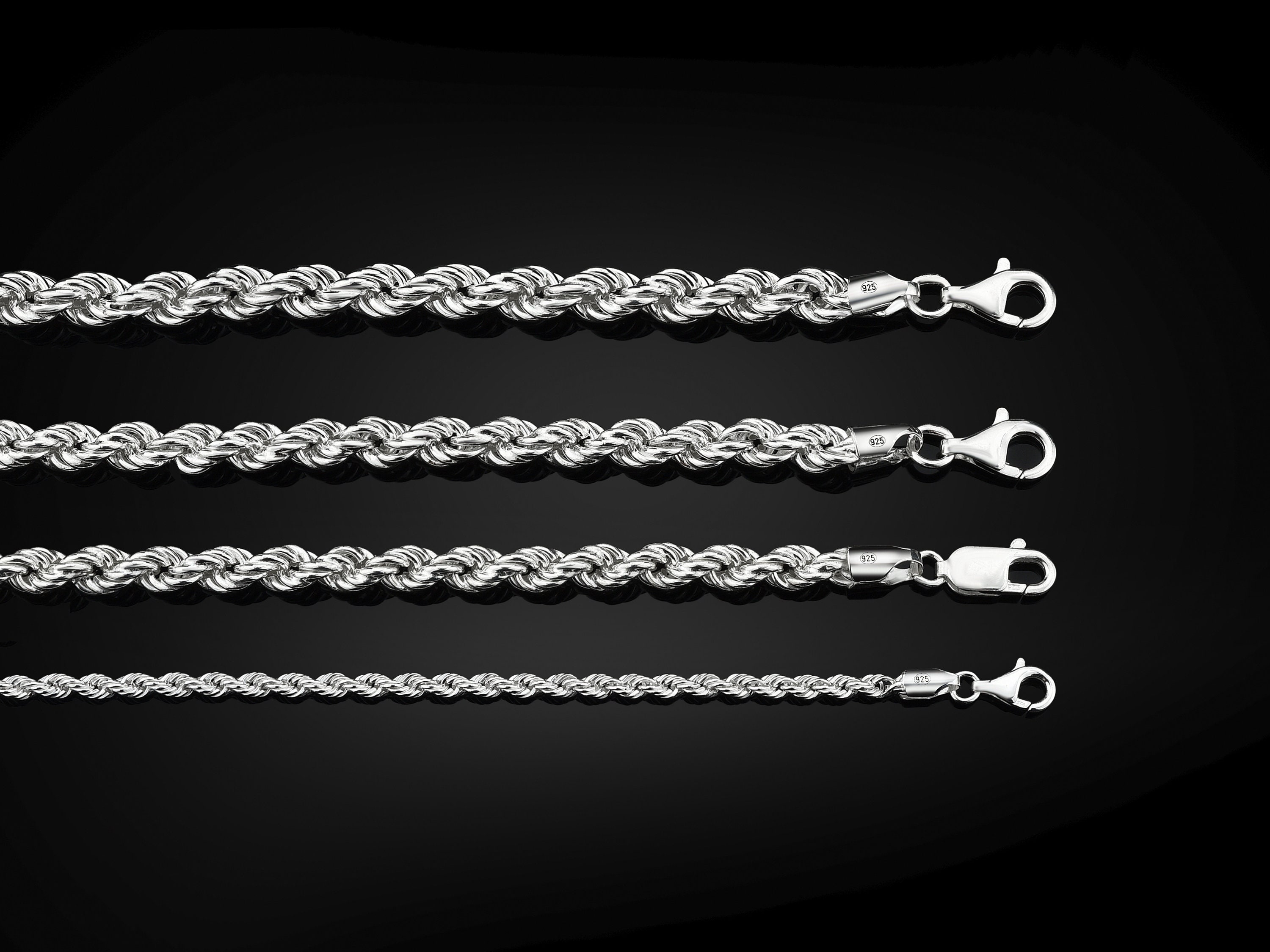 925 Sterling Silver Rope Chain Necklace Handmade Rope Chain - Etsy Canada