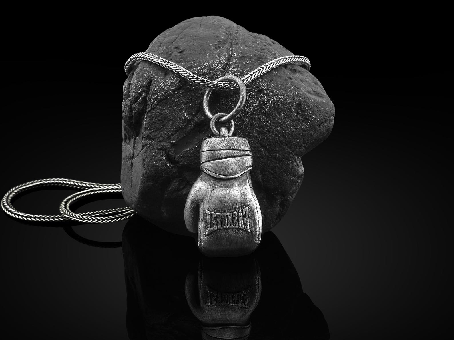 3D Silver Boxing Gloves, Silver Punch Boxing Glove, Handmade Silver ...