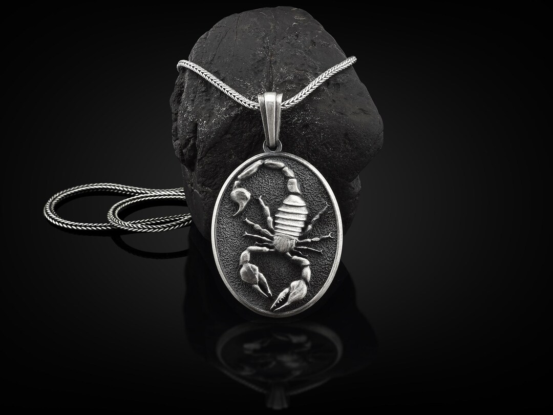 Scorpion Handmade Sterling Silver Men Charm Necklace, Scorpio Zodiac ...