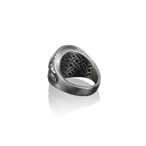 Sterling Silver Winged Lion Engraved Signet Carnelian Stone Men Ring ...
