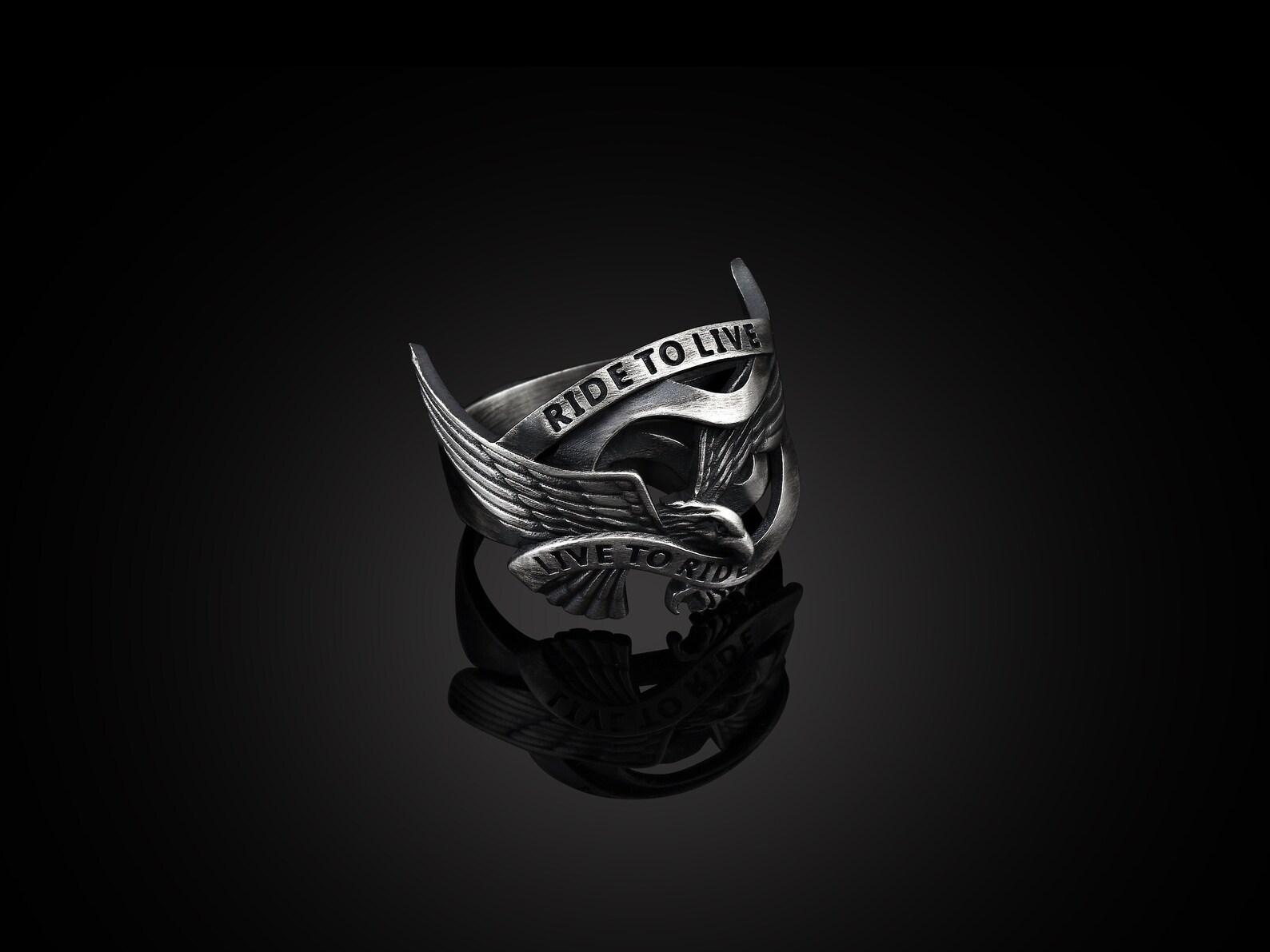 Silver Eagle Men Ring Sterling Silver Falcon Rings Ride to - Etsy