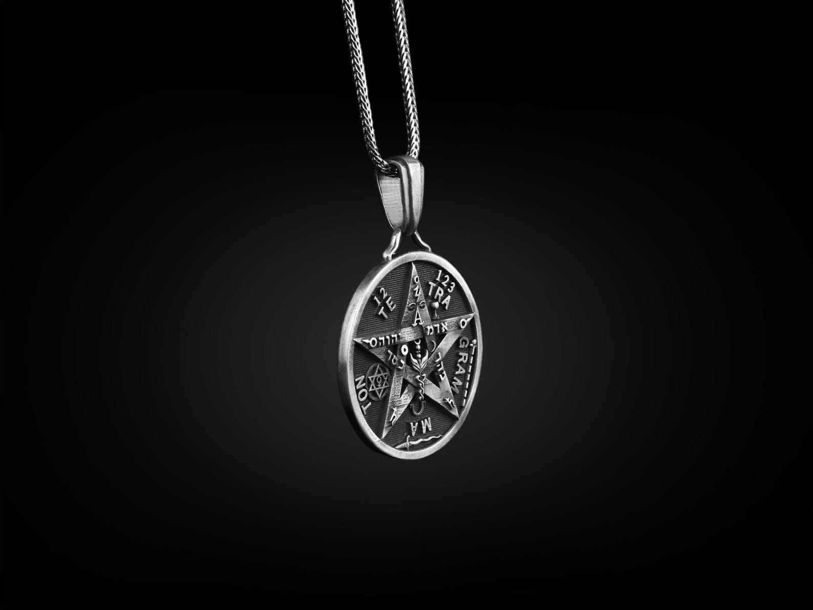 YHWH Tetragrammaton Necklace for Men, Hebrew Necklace in Silver, Jewish ...