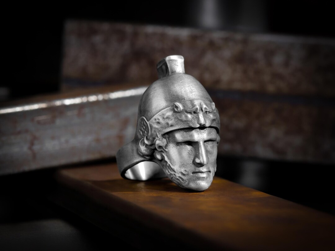 Sterling Silver God Mars Men Ring, Roma Mtyhology Mars Ring in Silver, Mythology Silver Gift ...