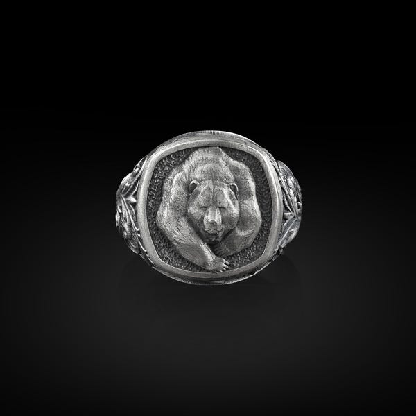 Bear Signet Ring - Etsy