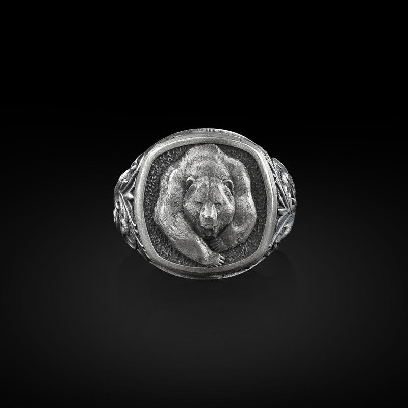 Bear Signet Ring - Etsy