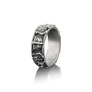 St Michael Oxidized Silver Mens Ring, Archangel Saint Michael Faith ...