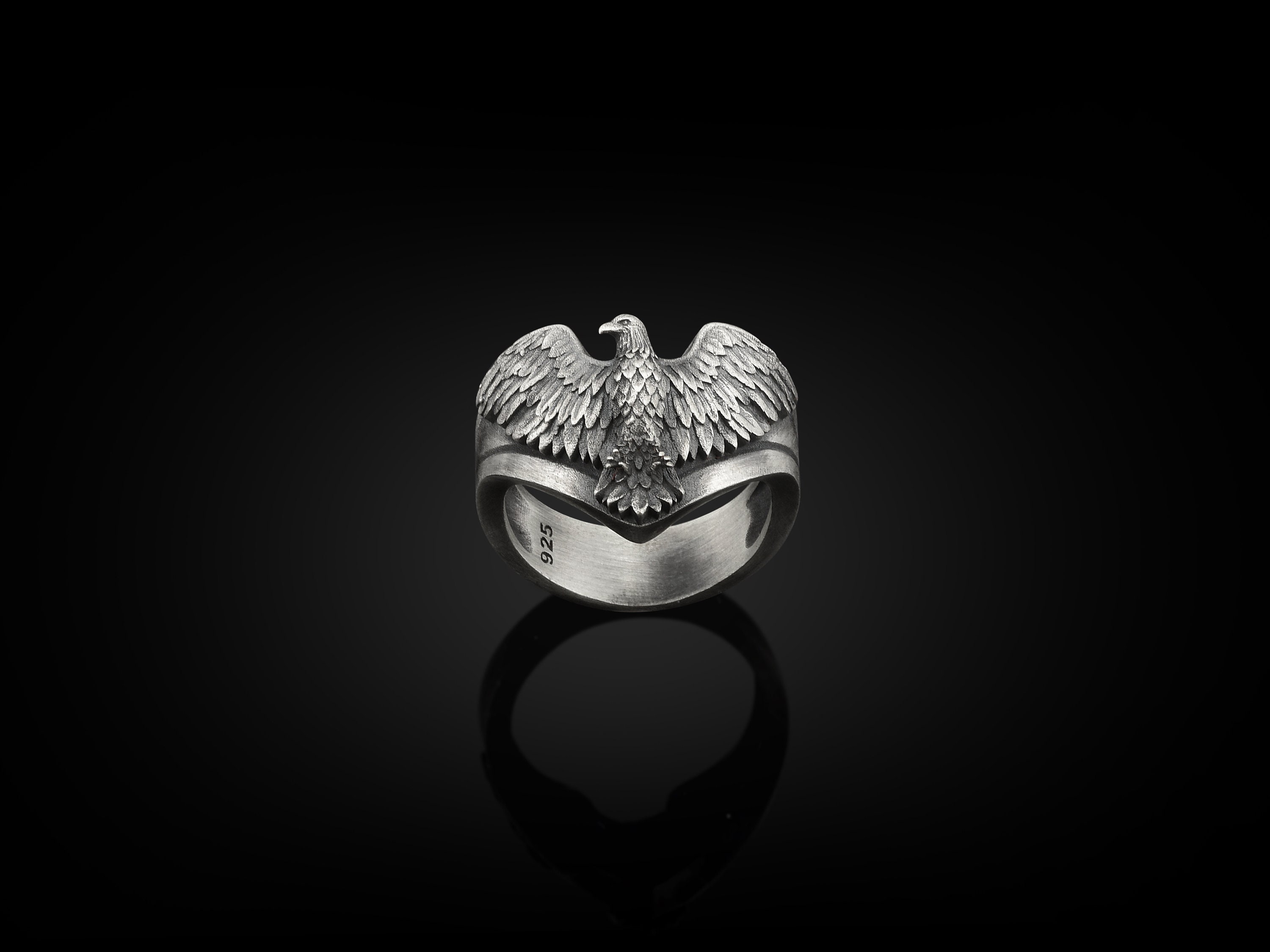 Winged Eagle Handmade Sterling Silver Men Ring Winged Eagle - Etsy