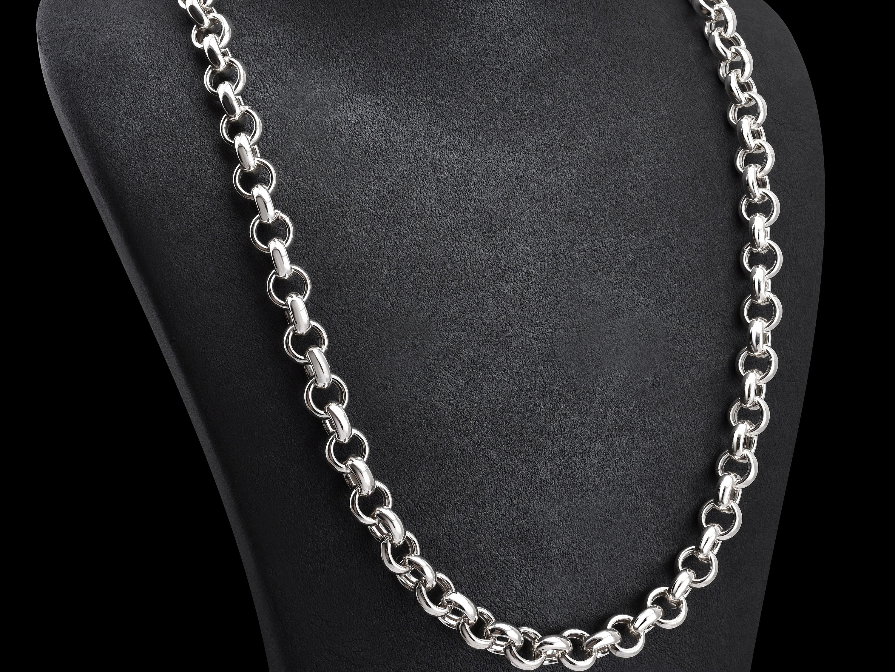 925 Sterling Silver Handmade Rolo Chain Men'snecklace - Etsy