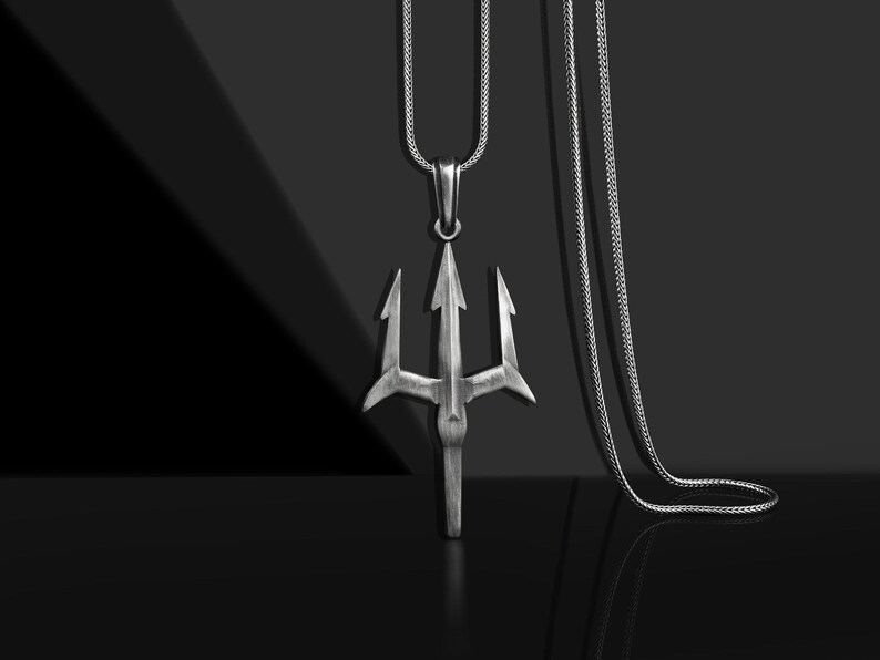 Trident of Poseidon Pendant in Silver Poseidons Spear - Etsy