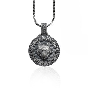 Mens Wolf Head Pendant, Silver Wolf Paw Pendant, Silver Scandinavian ...