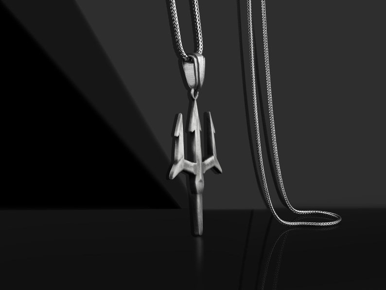 Trident of Poseidon Pendant in Silver Poseidons Spear - Etsy