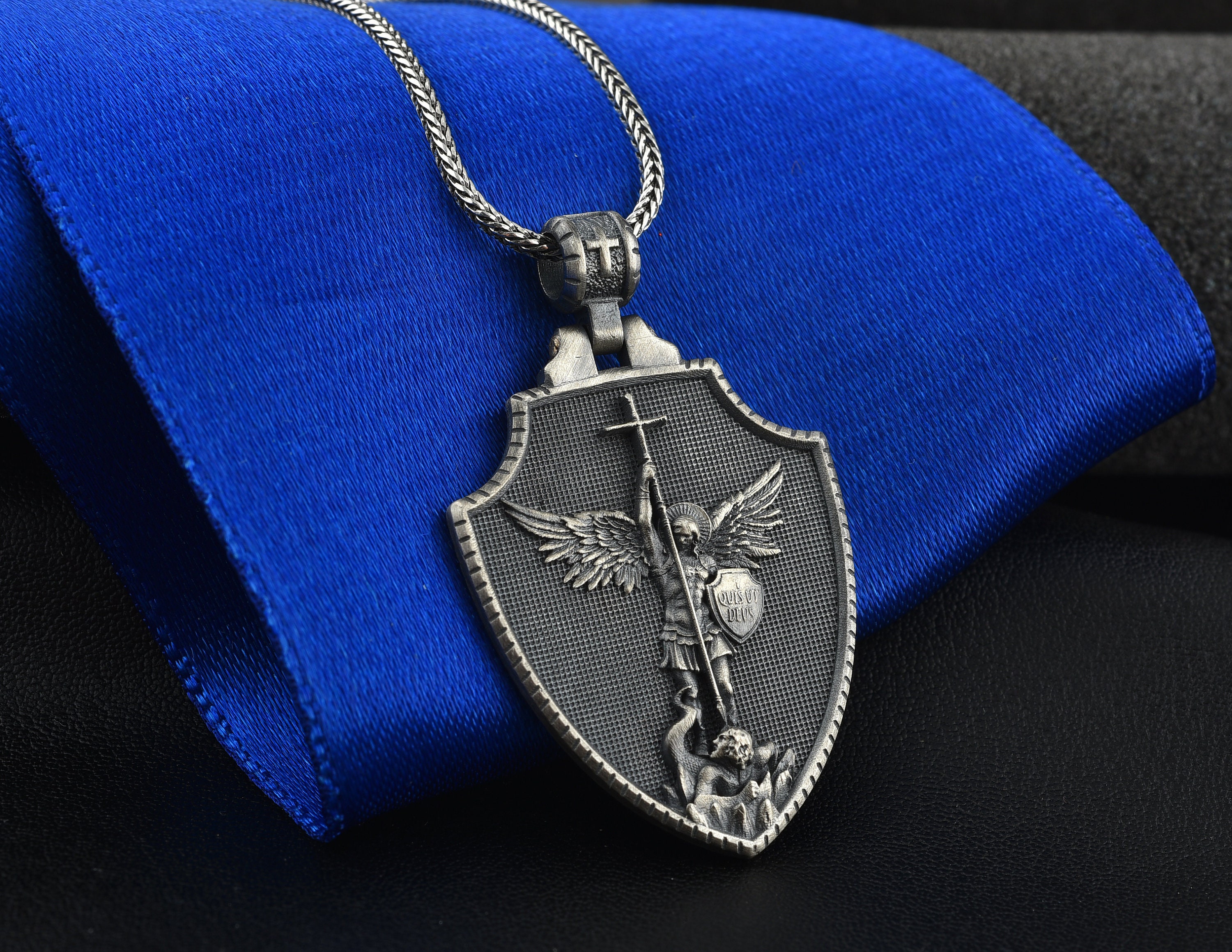 Archangel Saint Michael Silver Medallion Orthodox Shield | Etsy