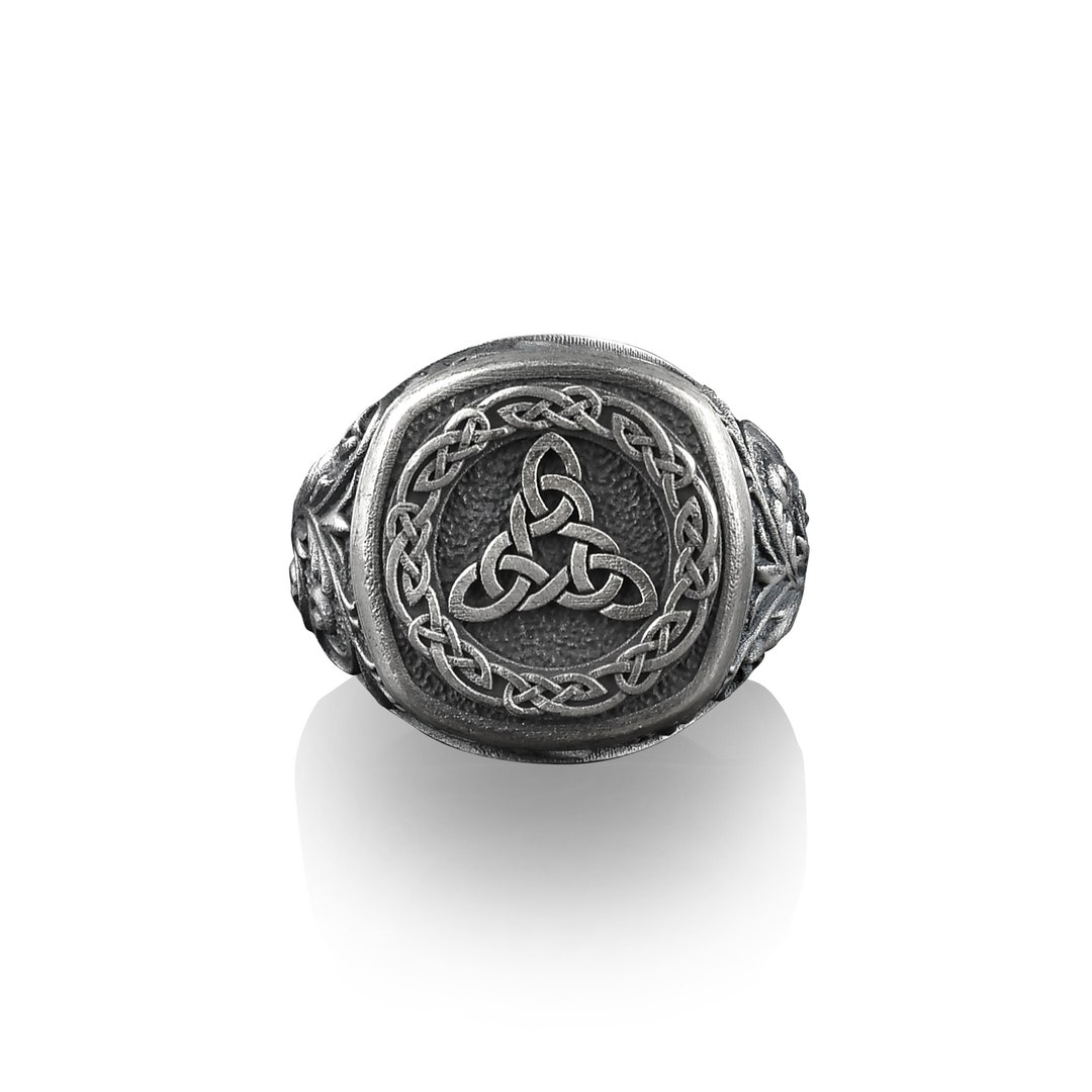 Celtic Tripple Goddess Brigid's Knot, Sterling Silver Square Signet ...