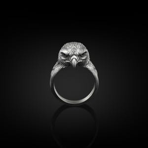 Bald Eagle Handmade Sterling Silver Men Ring, Eagle Unique Animal Ring, American Eagle Silver ...