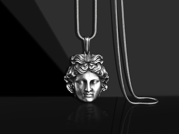 Apollo Necklace God of Prophecy in Greek Mythology Oxidized - Etsy