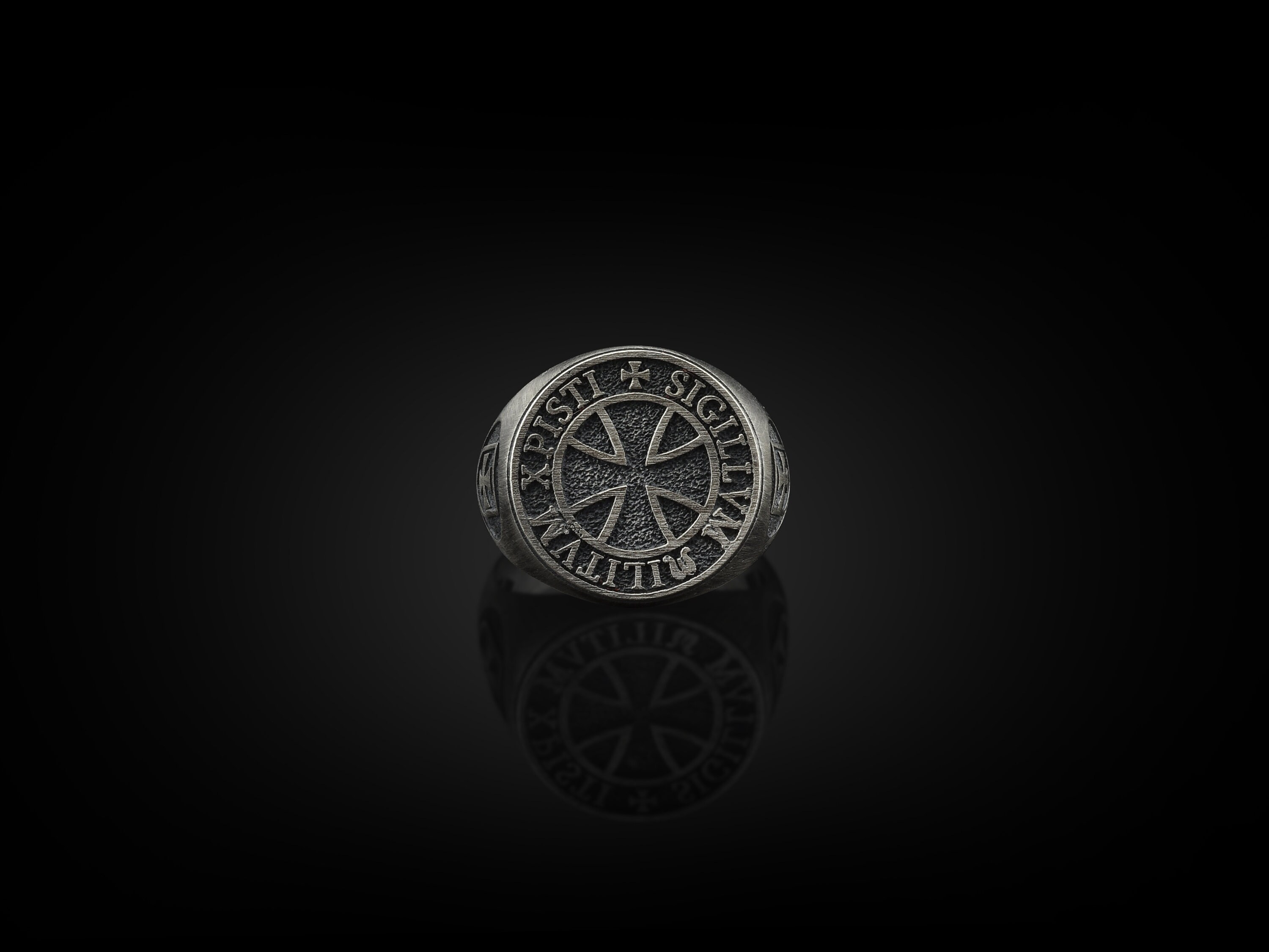 Cross Knights Templar Seal Handmade Sterling Silver Signet | Etsy