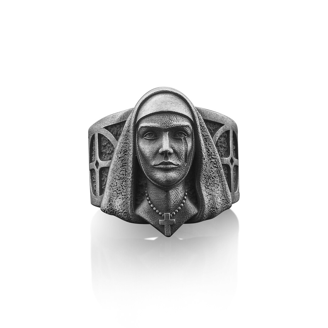 Nun Handmade Silver Men Ring, Priestess Silver Men Jewelry, Christian ...