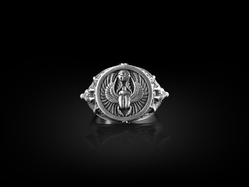 Anubis Silver Mens Ring Egyptian God Ring Handmade Sterling - Etsy