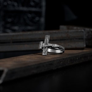 Jesus Christ Crucifix Cross Christian Band Ring in Sterling Silver ...