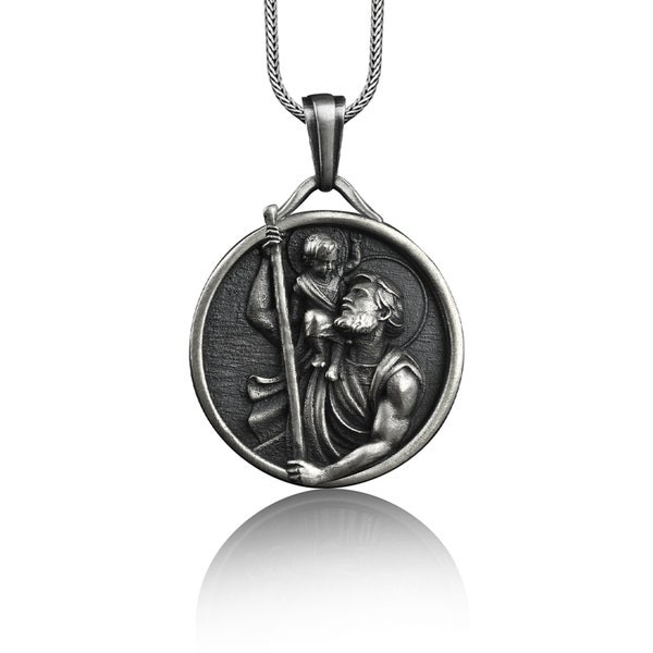 Sterling Silver St Christopher Mens - Etsy