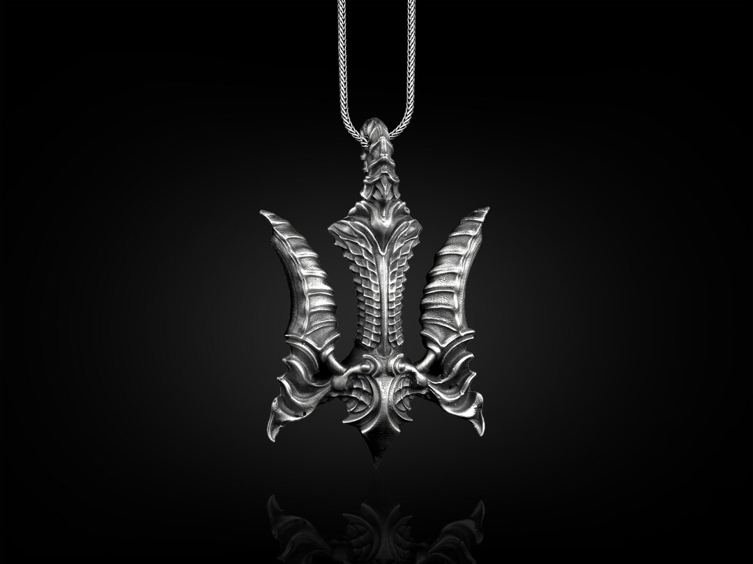 Falcon Cyberpunk Necklace in Sterling Silver, Futuristic Biomechanical ...