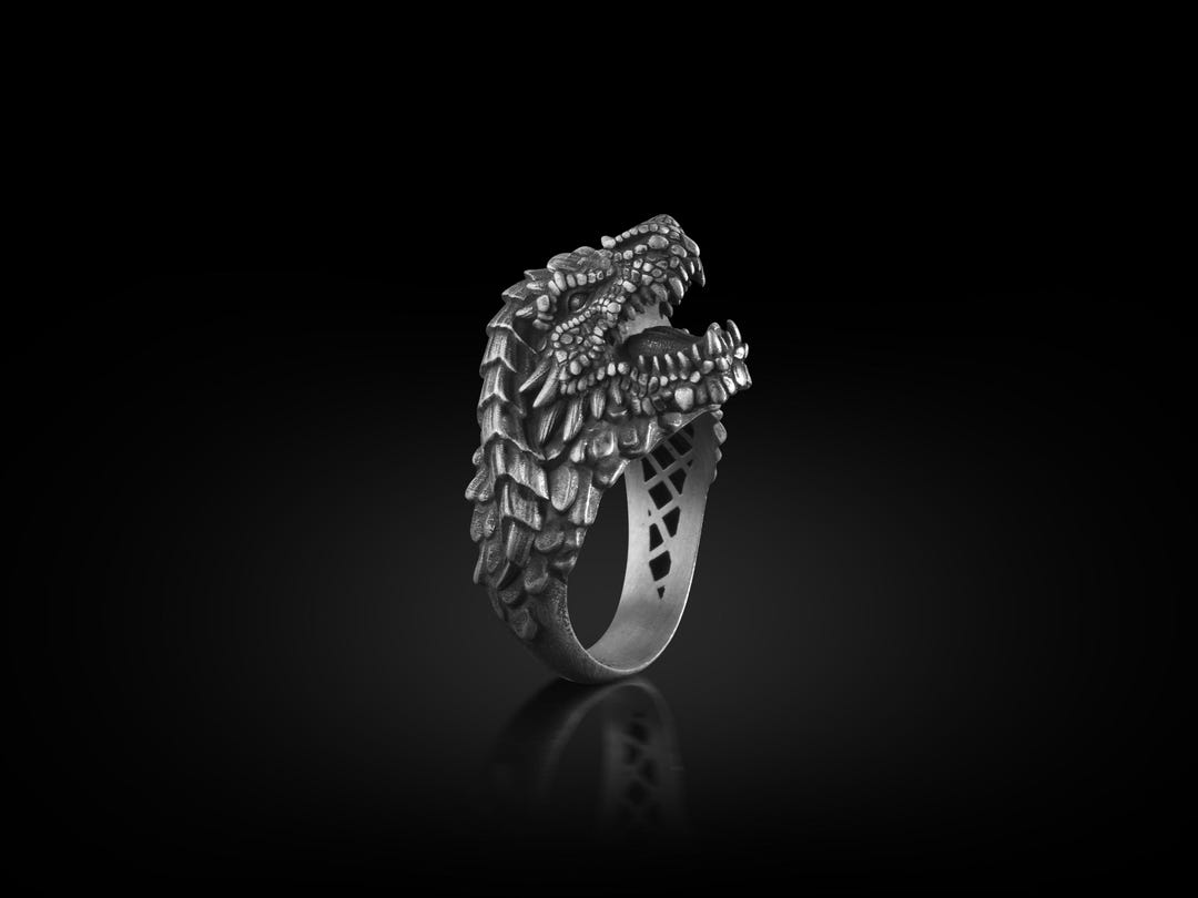 Handmade Dragon Men Ring, Elegant Dragon Ring in Sterling Silver, Ring ...