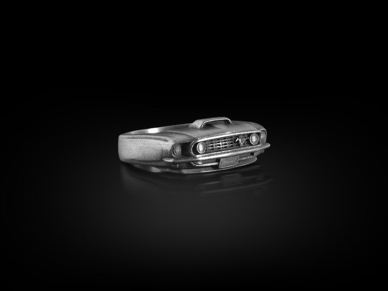 Ford Signet Ring for Mens, Sterling Silver Ring, Ford Mustang Boss 1969 ...