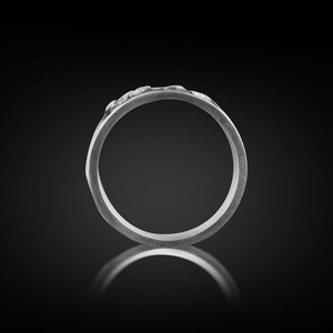 Wolf Family Silver Mens Nature Ring, Engraved Wolf Oxidized Promise ...
