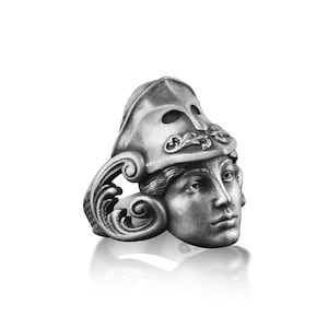 Athena Ancient Greek Goddess Ring, Sculptural Ring in Oxidized Sterling ...