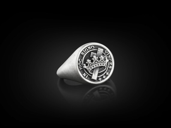 Cross Pinky Signet Ring in Silver Knight Templar Christian - Etsy