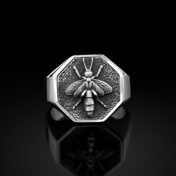 Silver Bee Ring - Etsy