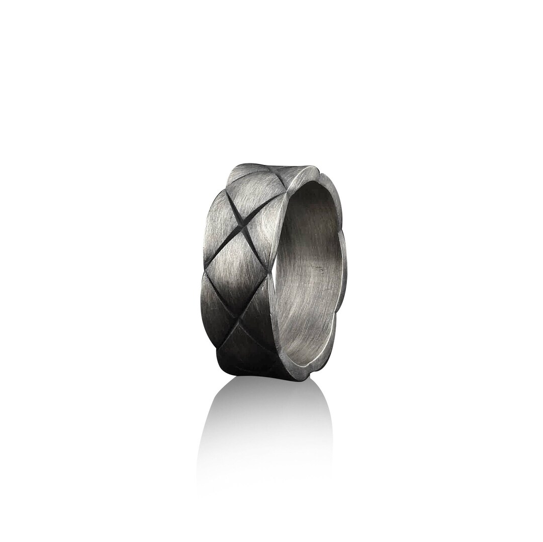 Geometric Cubes Handmade Sterling Silver Men Band Ring Cubes - Etsy