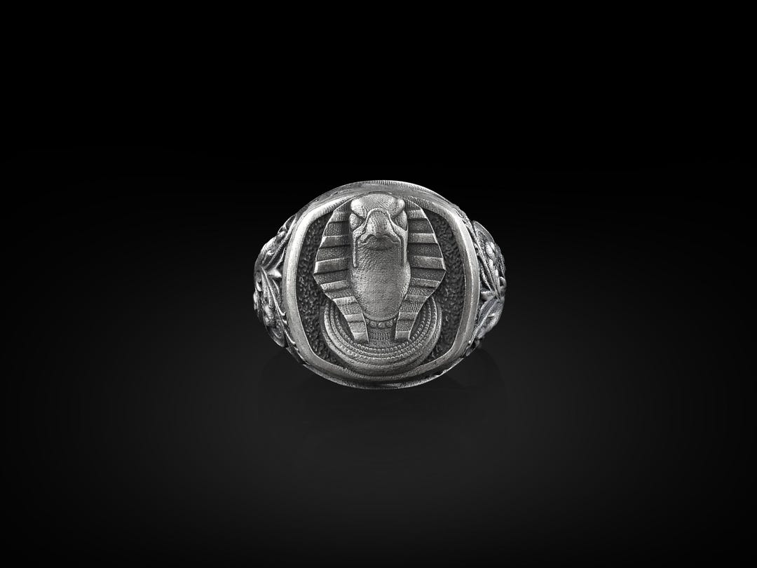 Horus the Falcon-headed Ancient Egyptian God, Square Signet Ring ...