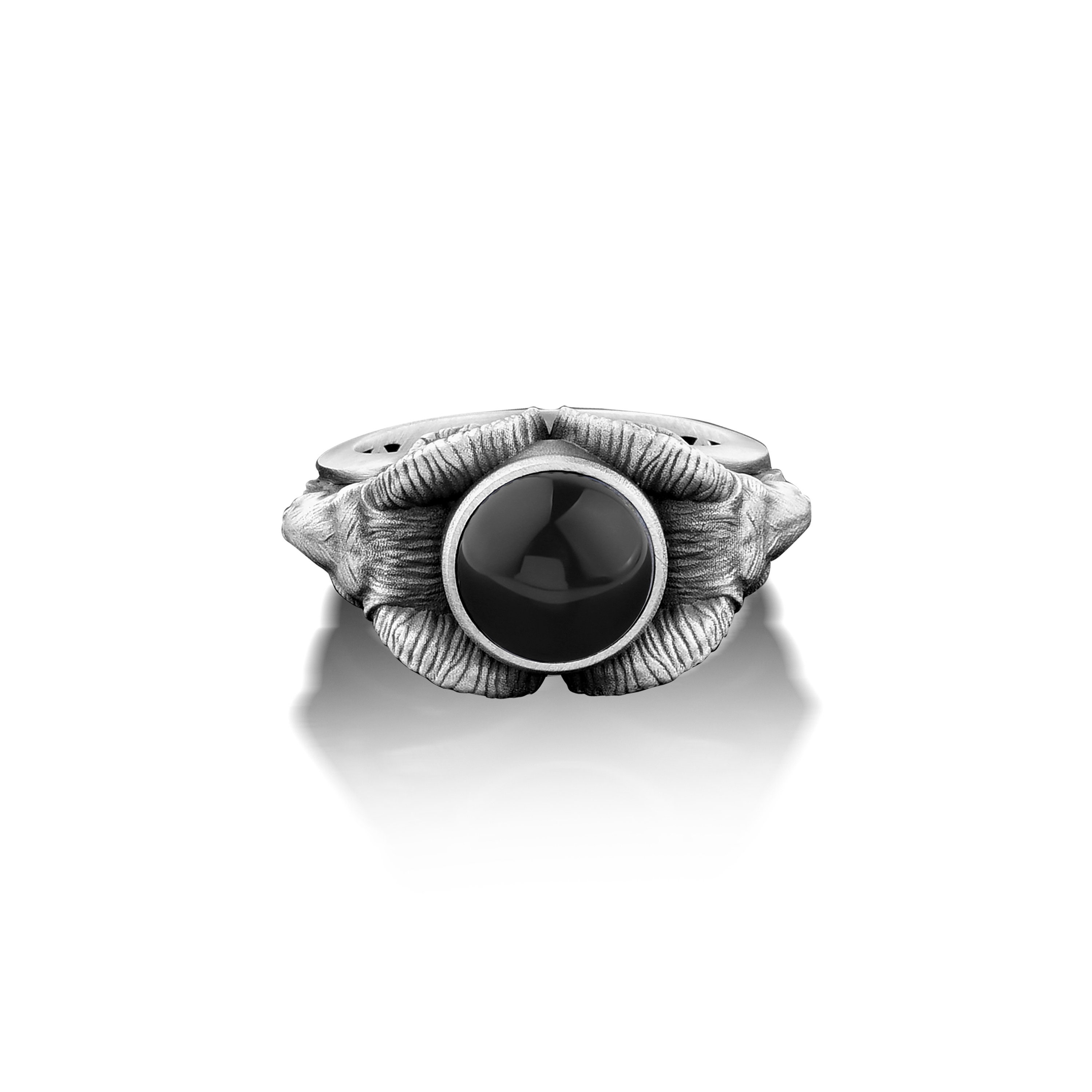 Ram 925 Silver Ring With Black Onyx, One of a Kind Onyx Ring for Men ...