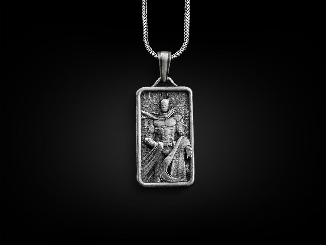 Custom Engraved Superhero Silver Men Necklace, Gamer Silver Gift ...