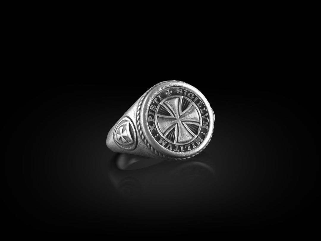 Templar Cross Signet Men Ring Knight Templar Sterling Silver - Etsy