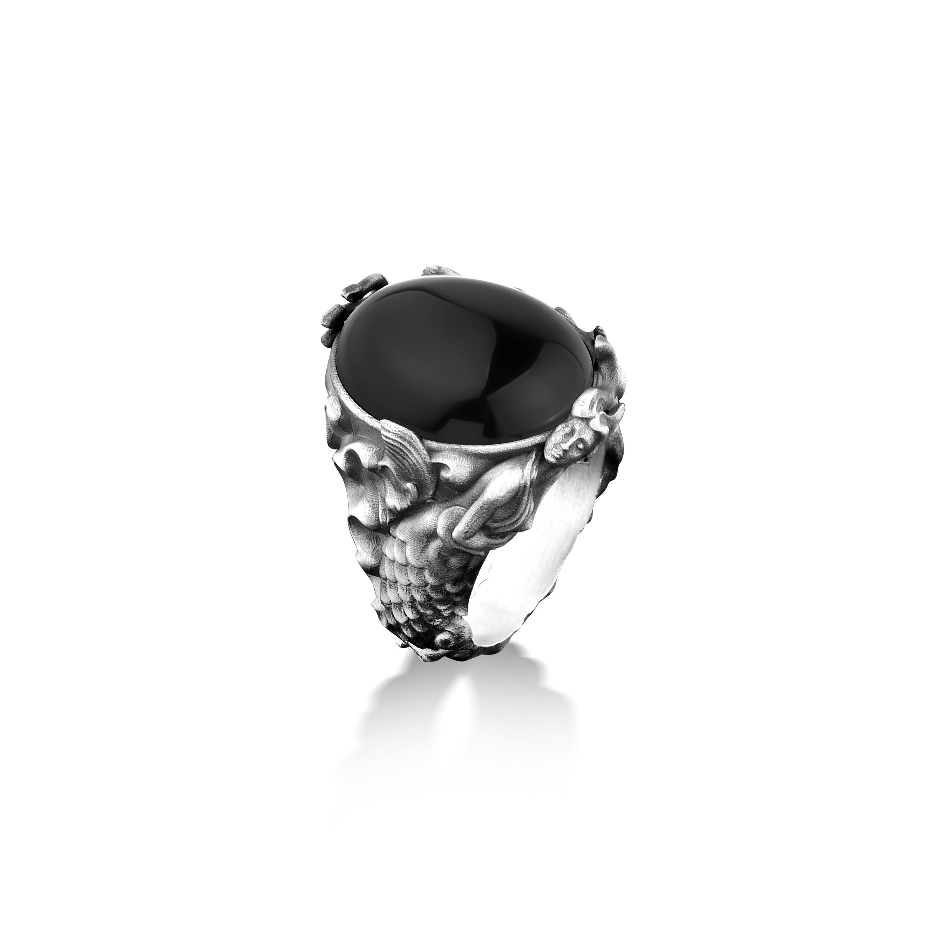 Poseidon Greek God Ring With Black Onyx, Greek Mythology Ring With ...