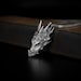 Sterling Silver King Ghidorah Dragon Necklace: Oxidized Medieval Amulet ...