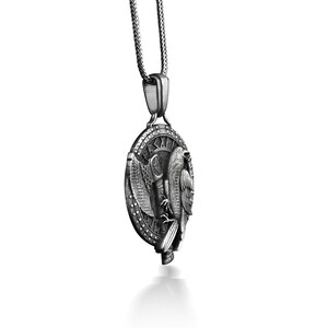 Viking Medallion Necklace With Raven and Axe Silver Norse - Etsy
