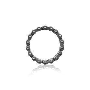 Biker Chain Ring in Oxidized Silver, Motorcycle Chain Ring for Men in ...